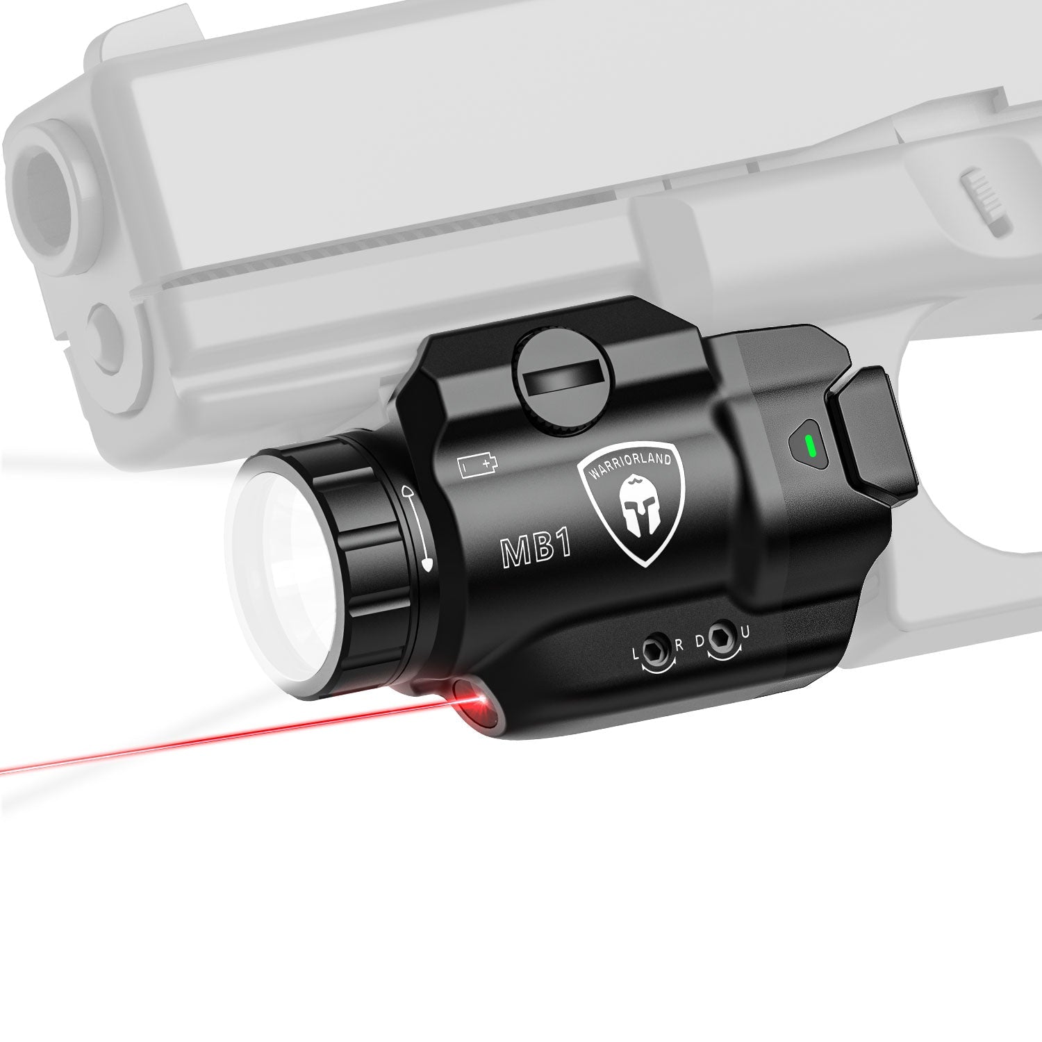 WARRIORLAND MB1 500 Lumens Pistol Light with Red Laser White LED Combo